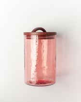 Hammered Glass Canisters w/ Wood Lid | Fair Trade Kitchen Storage