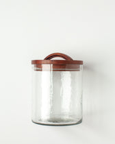 Hammered Glass Canisters w/ Wood Lid | Fair Trade Kitchen Storage