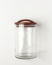 Hammered Glass Canisters w/ Wood Lid | Fair Trade Kitchen Storage