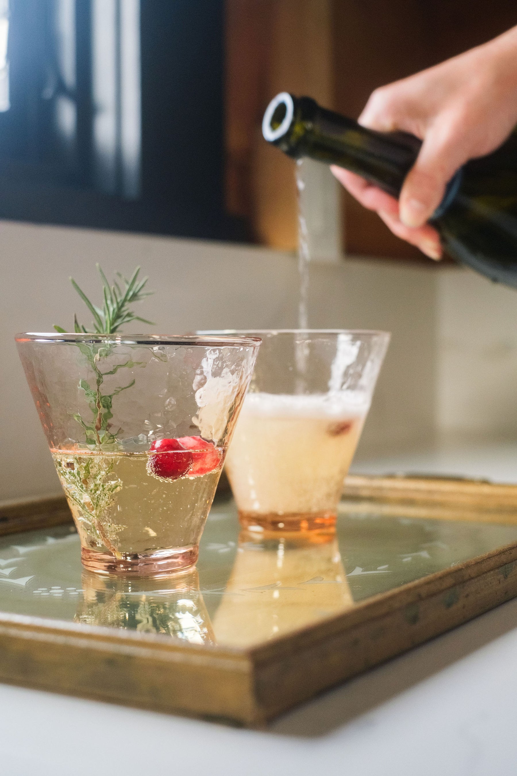 Pair of Hammered Dessert Cups | Artisan Made Glassware